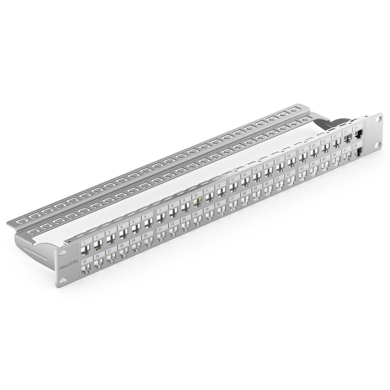 deleyCON deleyCON 48 Port Patchpanel Modular für RJ45 Keystone Module ...