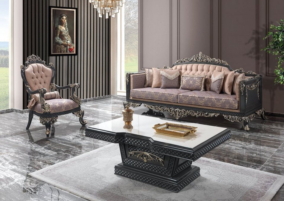 Jvmoebel Wohnzimmer Set Luxus Sofagarnitur Komplette Grau Polstersofa