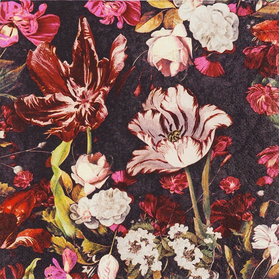 Home Fashion Papierserviette 20 Servietten Floral Orchestra Blumen