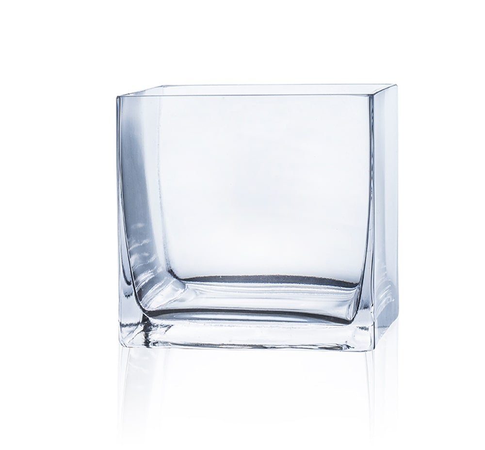 matches21 HOME & HOBBY Blumentopf Glas Vase Dekoglas quadratisch Glasvase klar 16x16x16 cm (1 St)
