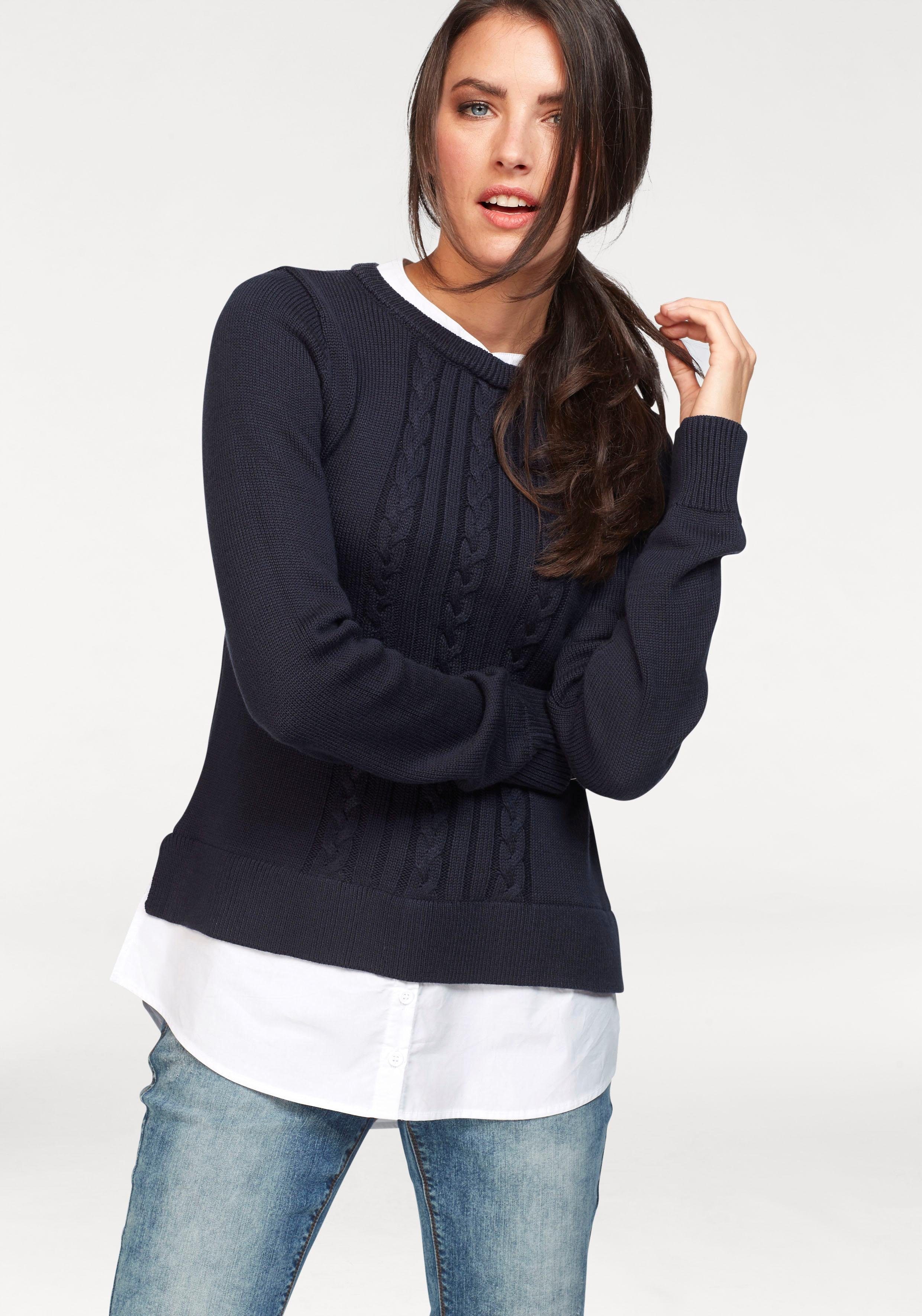 Aniston by BAUR 2-in-1-Pullover mit Bluseneinsatz | OTTO