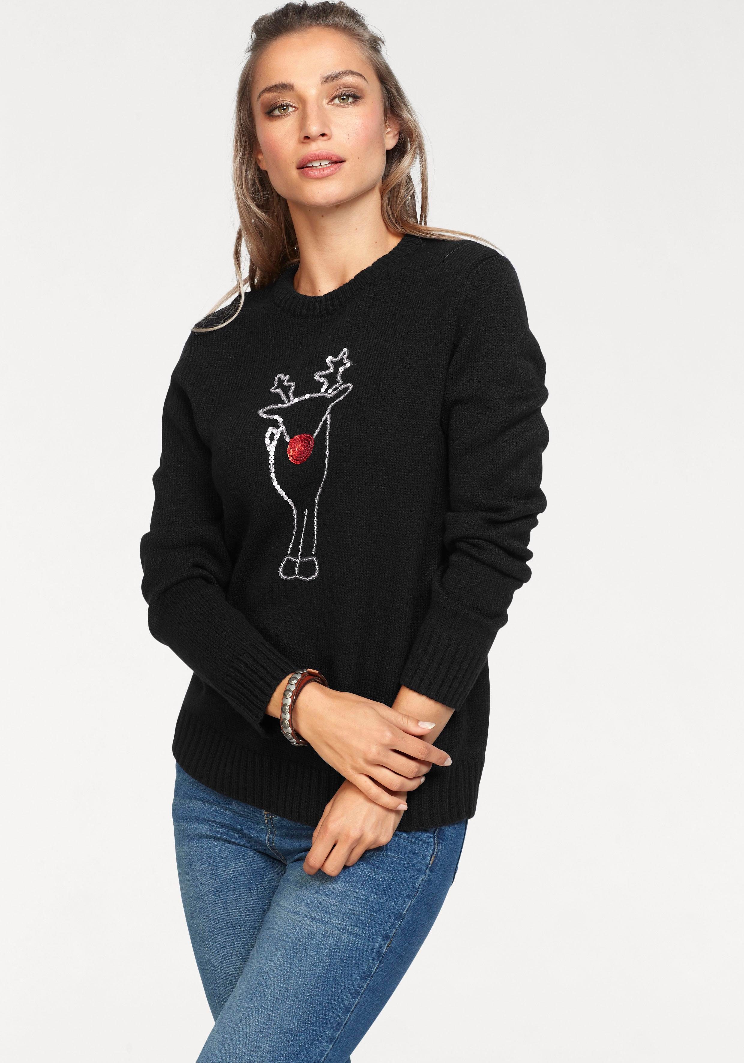 Aniston By Baur Rundhalspullover Mit Pailletten Bestickt Neue