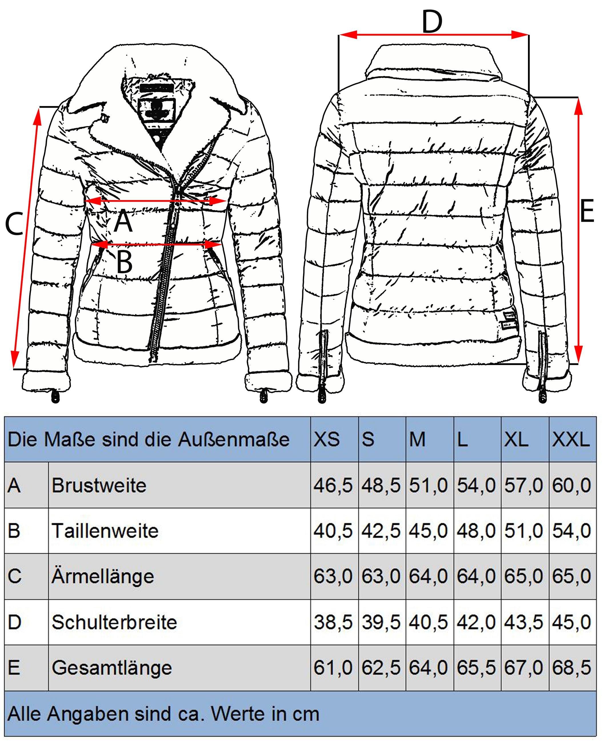 Navahoo Winterjacke Smoothy modische Winterjacke mit Teddyfleece