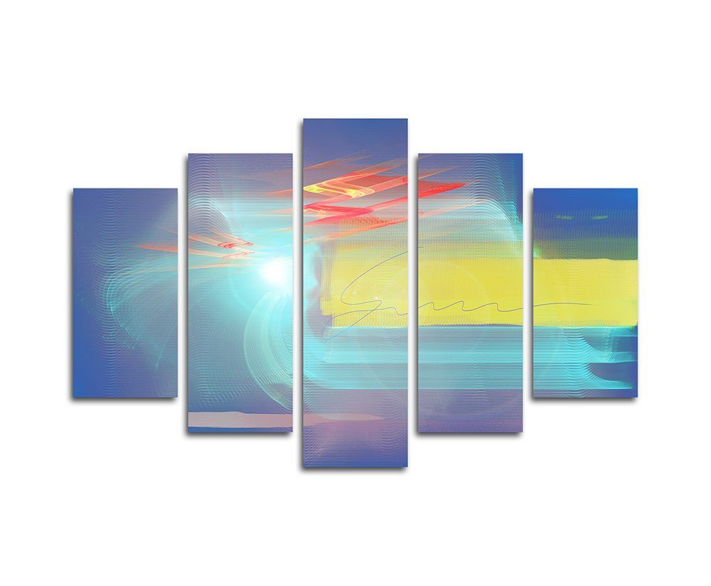 Sinus Art Leinwandbild Wandbild Skulptur Abstrakt012 5teilig