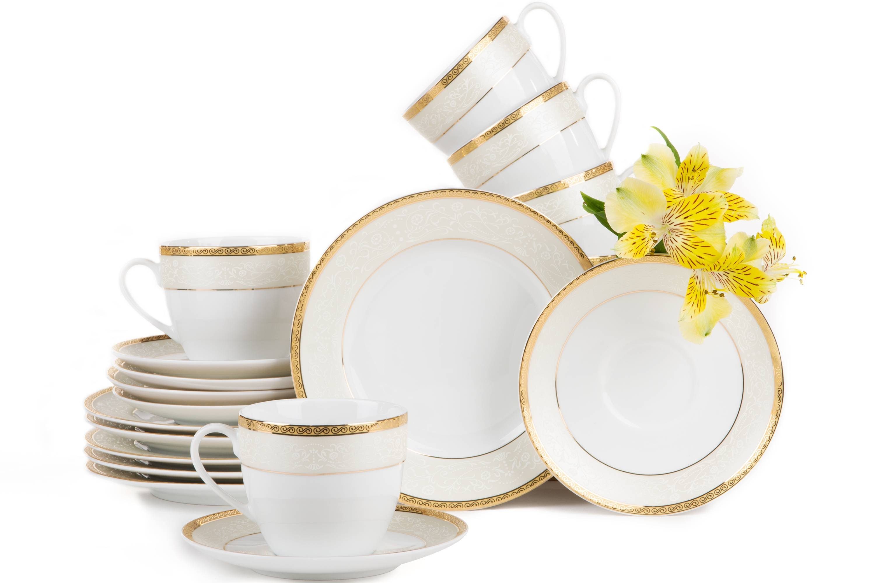 Konsimo Kaffeeservice Agawa Tasse Untertasse Dessertteller Teeservice
