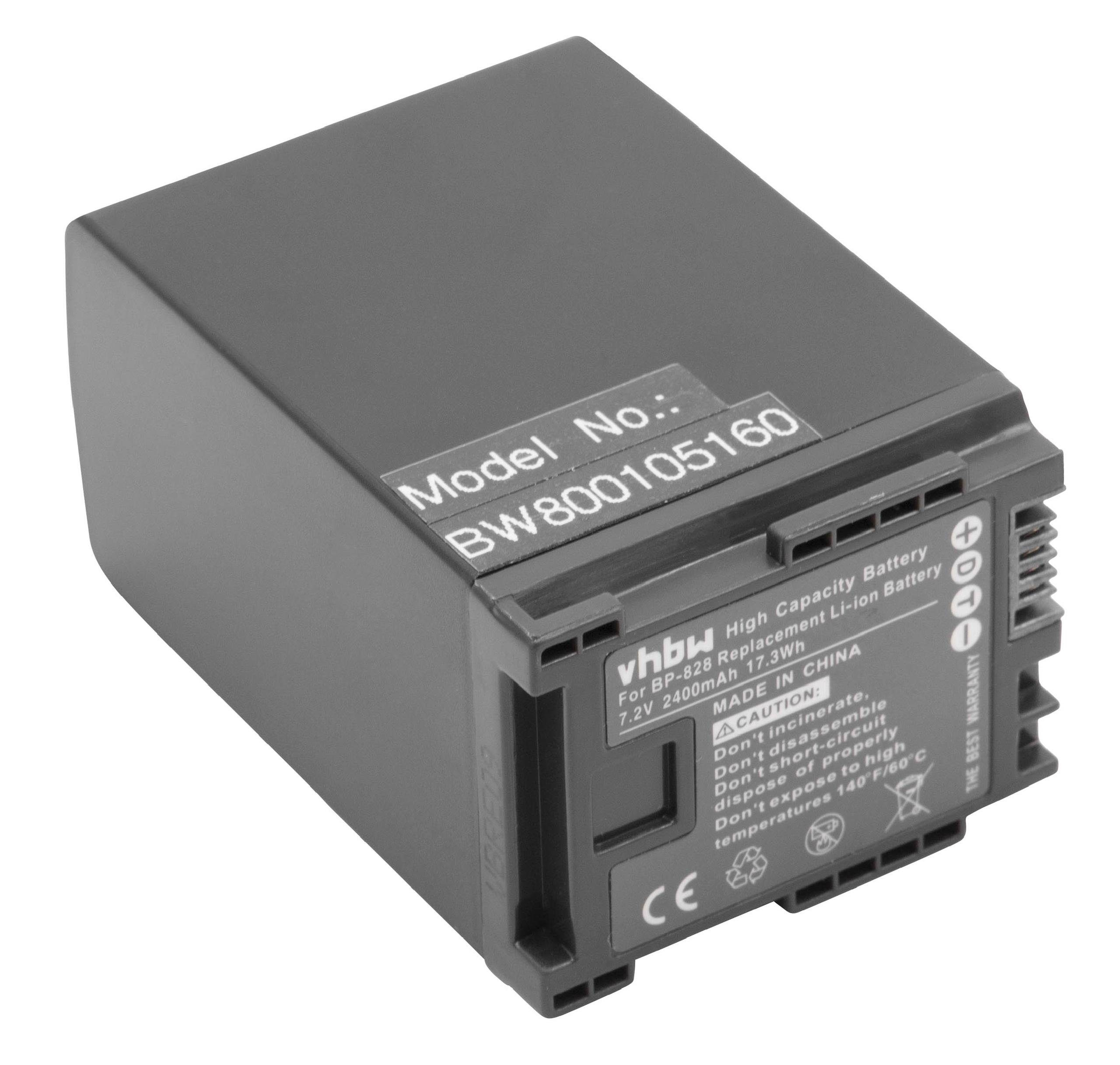 vhbw passend für Canon Legria HF S200 HD, HF S200, HF S20, HF S20 HD, HF Kamera-Akku Li-Ion 2400 ...