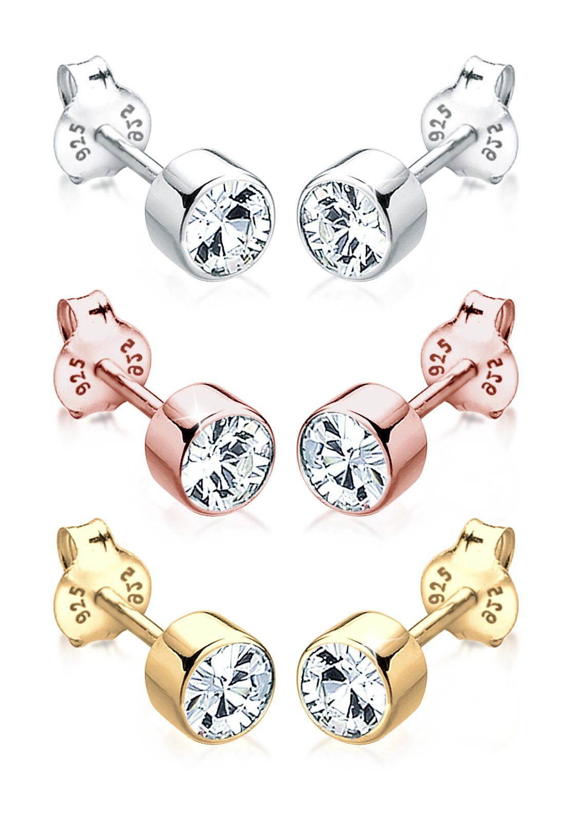 Elli Ohrring Set Swarovski® Kristalle Tricolor Basic Vergoldet Online