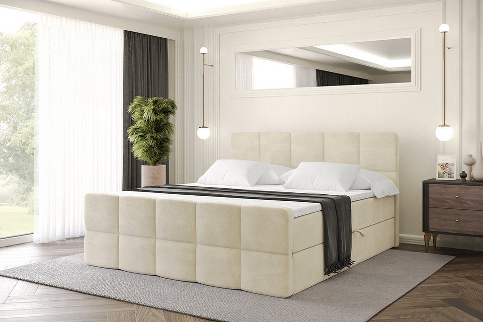 Altdecor Boxbett Liro Z Mit Matratze Lattenrost Topper Polsterbett Mit