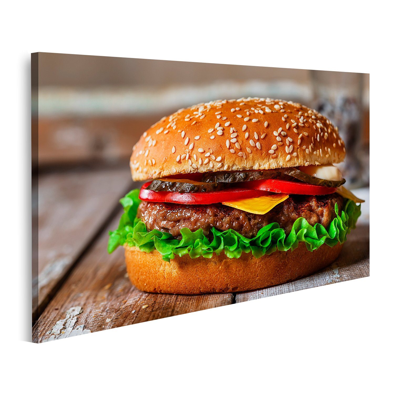 Islandburner Leinwandbild Bild Auf Leinwand Hamburger Mit Schnitzel