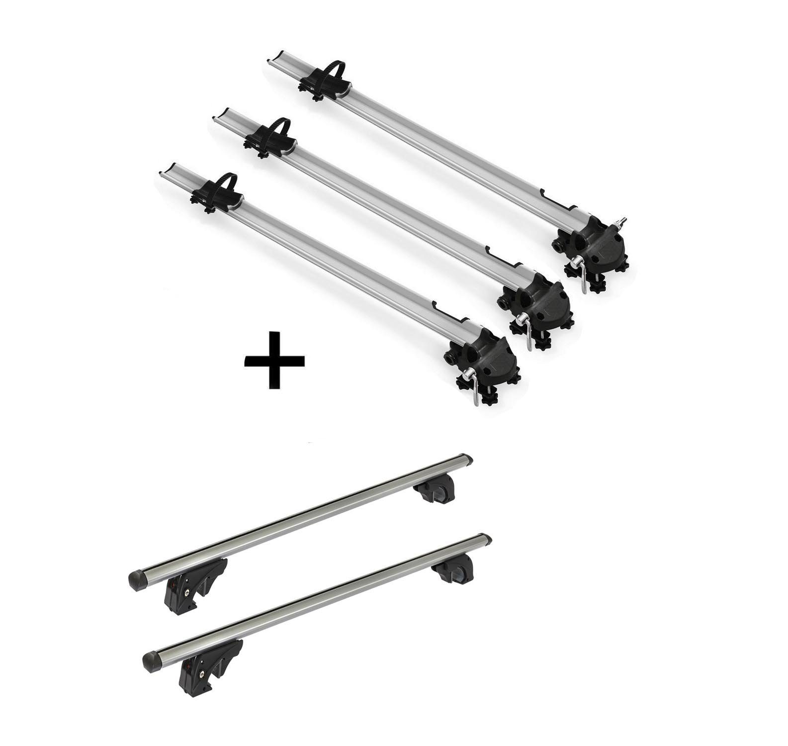 VDP Dachträger, 3x Fahrradträger Bike Pro + Dachträger/Relingträger VDP LION1 kompatibel mit ...