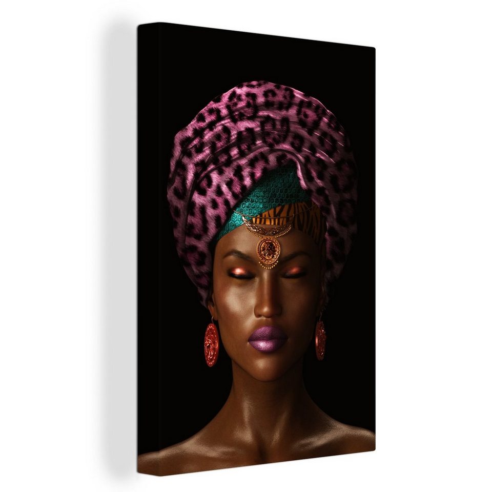 Onemillioncanvasses® Leinwandbild Frau Farbe Kopftuch 1 St