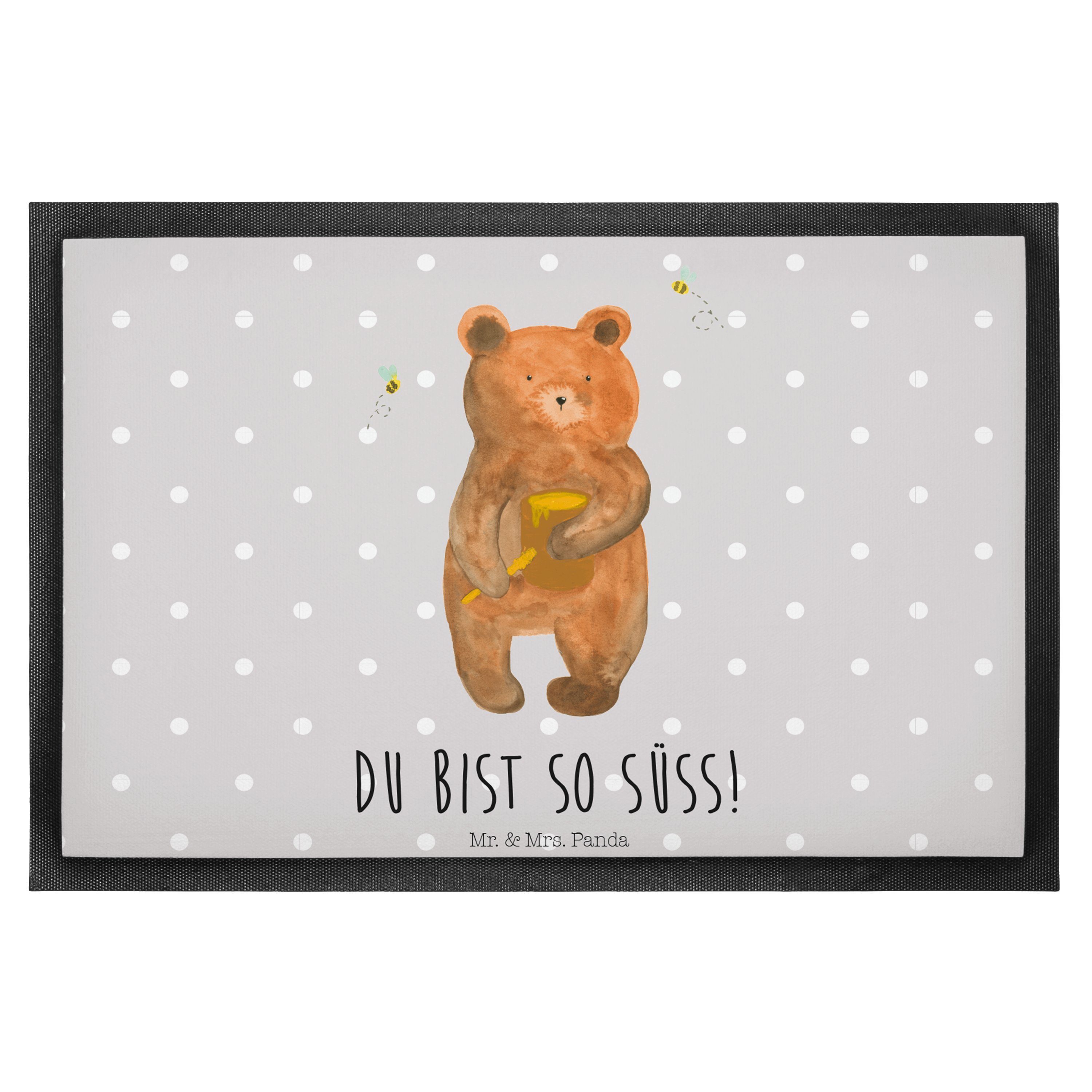 Fußmatte 40 X 60 Cm Bär Honig Grau Pastell Geschenk Fußmatte Außen