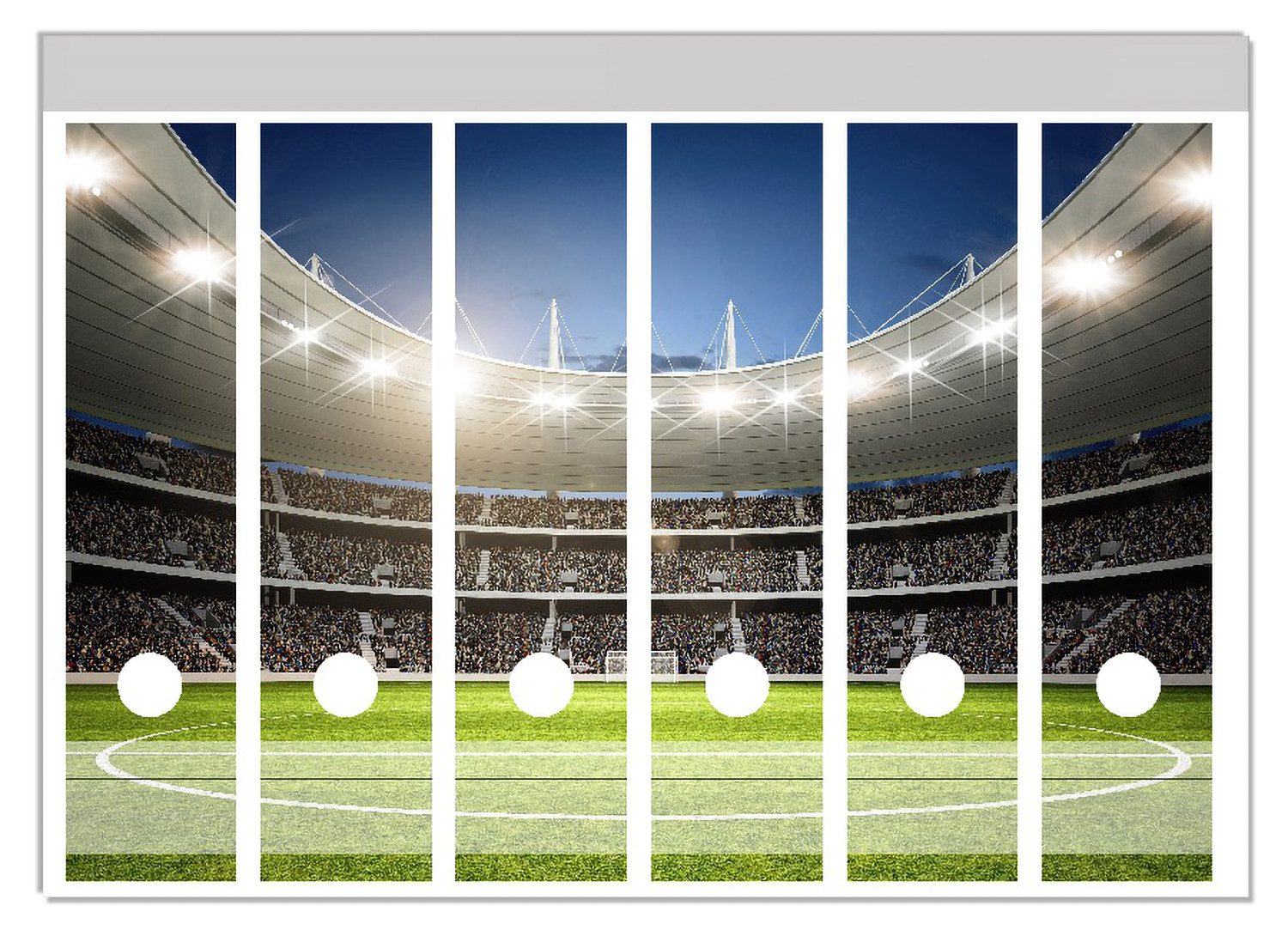Wallario Etiketten Fußballstadion Mittellinie Ordnerrücken Sticker In