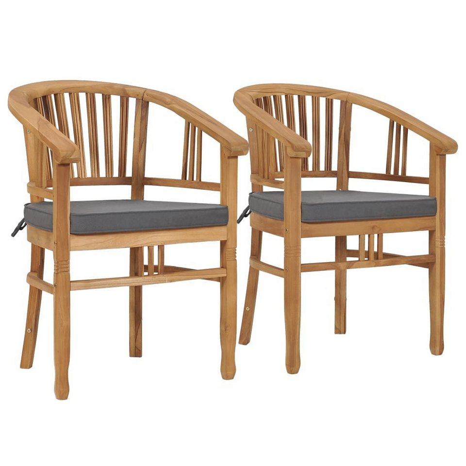 vidaXL Gartenstuhl »Gartenstühle mit Kissen 2 Stk. Teak Massivholz« (2 ... vidaXL Gartenstuhl »Gartenstühle mit Kissen 2 Stk. Teak Massivholz« (2 ...