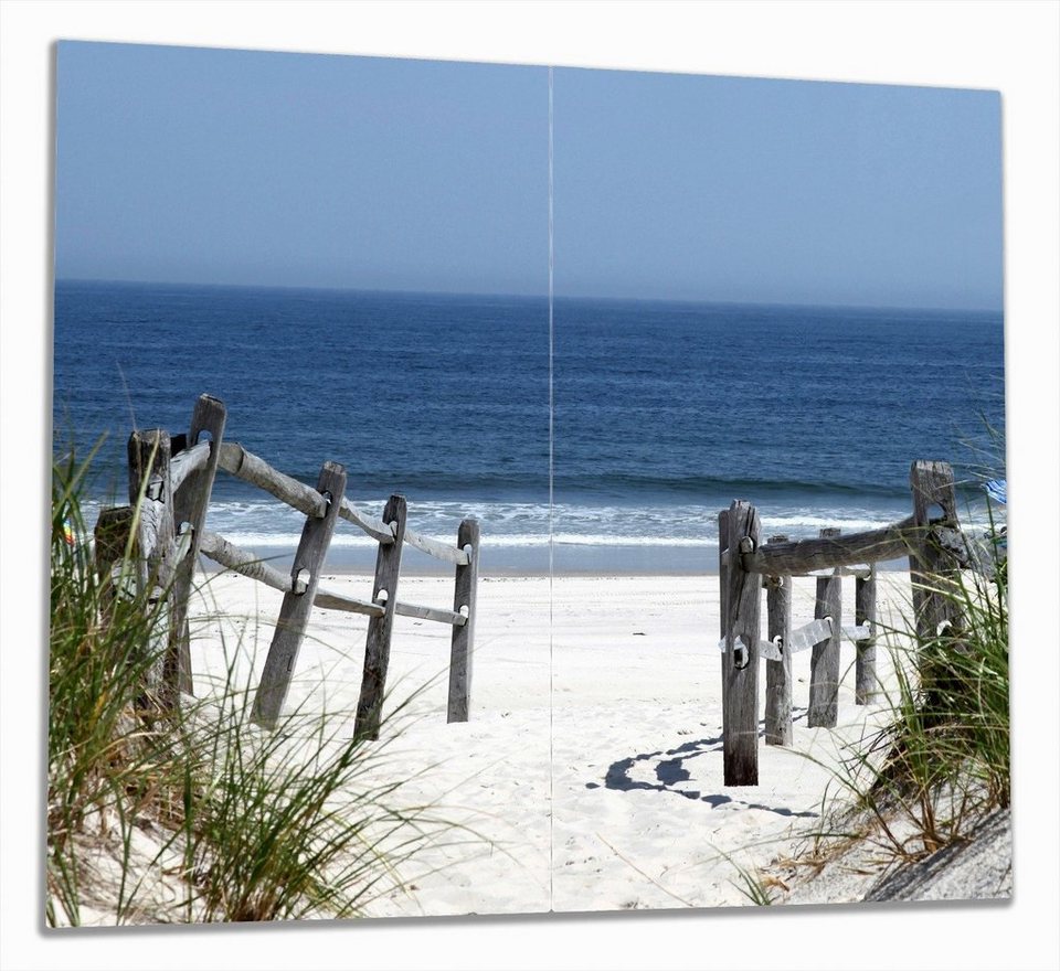 Wallario Herd Abdeckplatte Blick Auf Strand Esg Sicherheitsglas