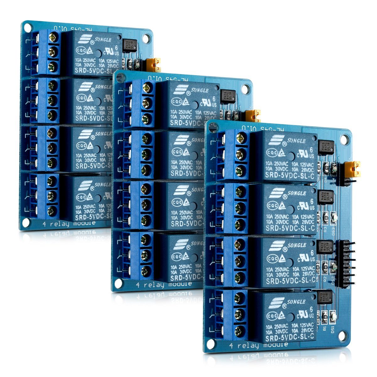 kwmobile 3x KWMOBILE 4 KANAL RELAIS RELAY MODUL MODULE MIT 5V FÜR ...