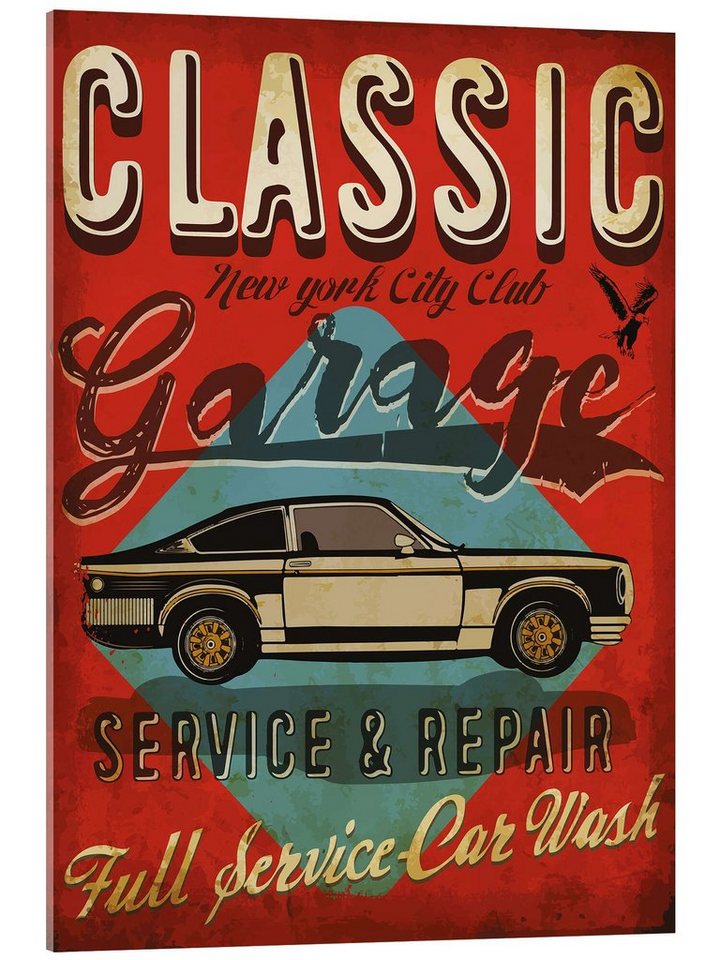 Posterlounge Acrylglasbild Editors Choice Klassische Garage Illustration