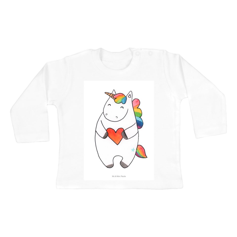 Mr And Mrs Panda Strampler Einhorn Herz Weiß Geschenk Bio Mädchen