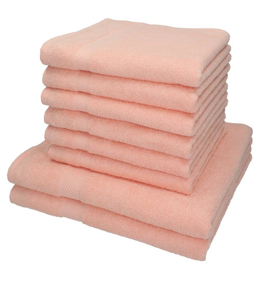 Betz Handtuch Set 8 Tlg Handtuch Set Palermo Farbe Apricot 100 Baumwolle