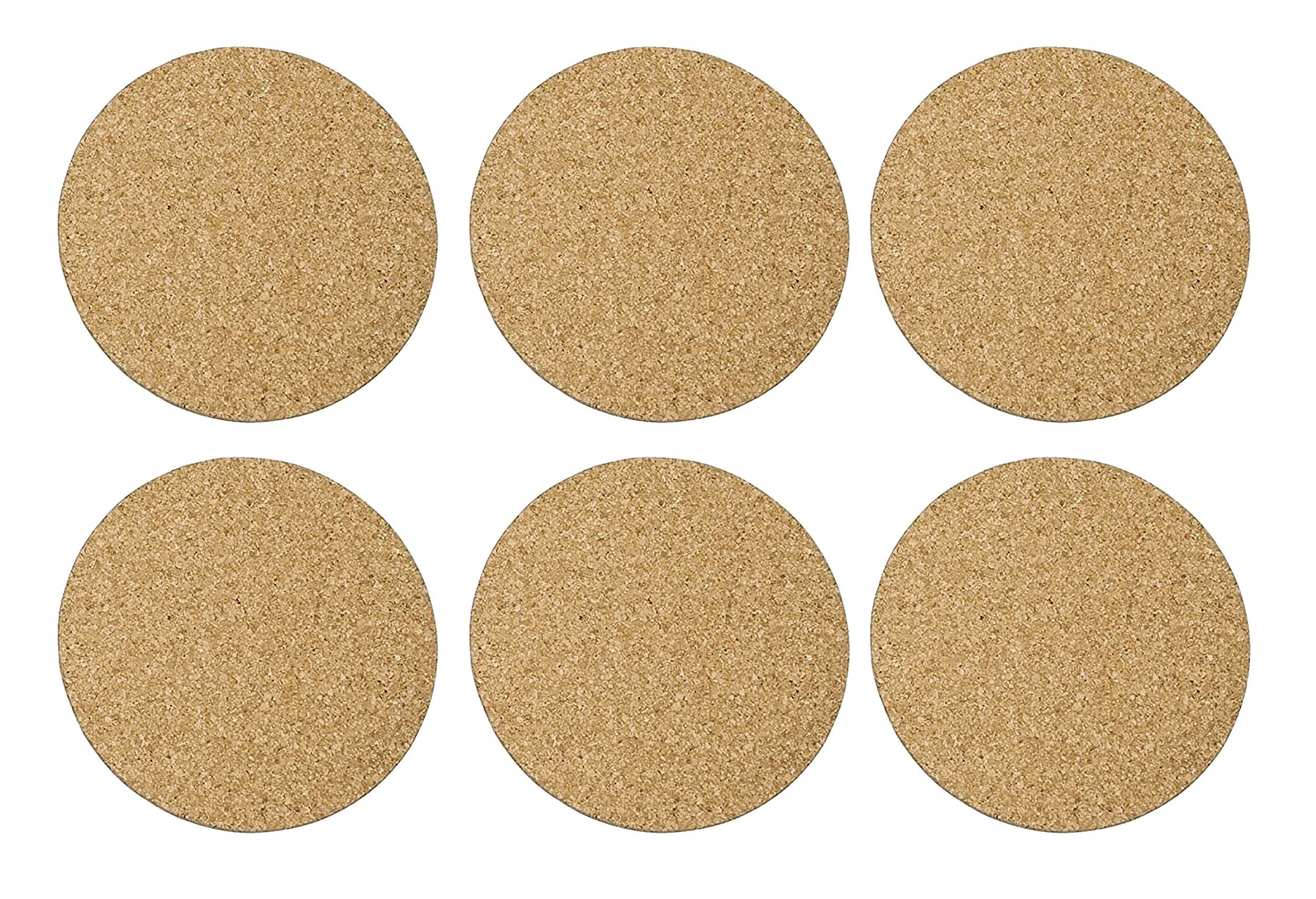 Glasuntersetzer 6X UNTERSETZER aus Kork Ø10cm Tassenntersetzer 83 (Rund), Glas Tasse Flasche ...