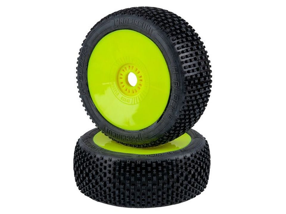 Procircuit RC-Auto Procircuit Komplettrad H-BLOCK V2 1:8 Buggy RC Reifen # C2 Soft