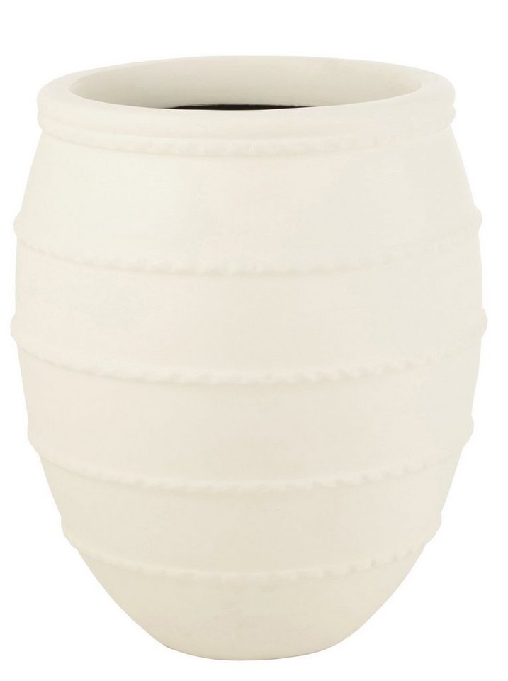 Gilde Dekoobjekt Robuster Übertopf Terracotta In Weiß 70cm Ideal Für