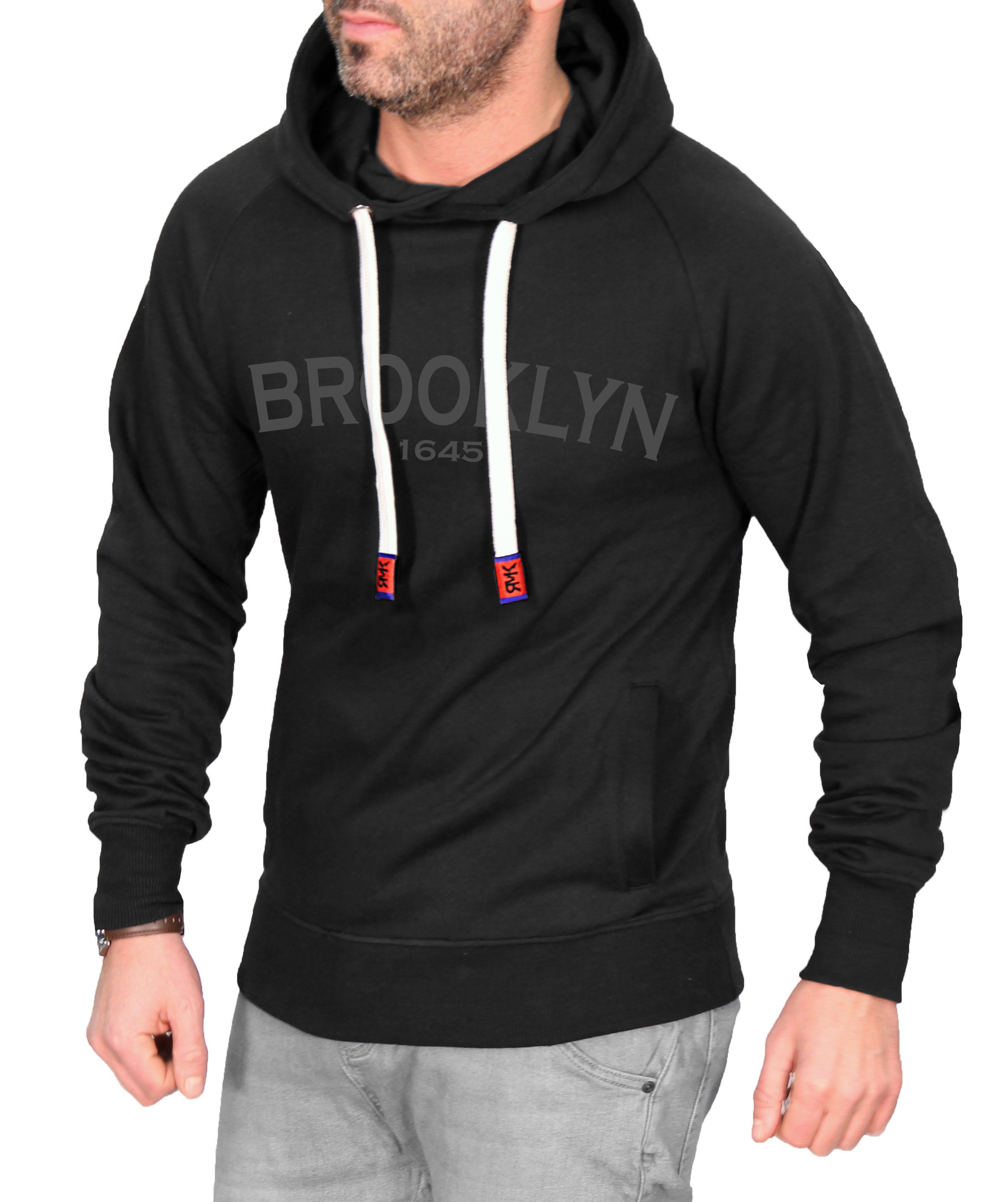 RMK Kapuzenpullover Herren Hoodie mit Kapuze und Aufdruck Brooklyn