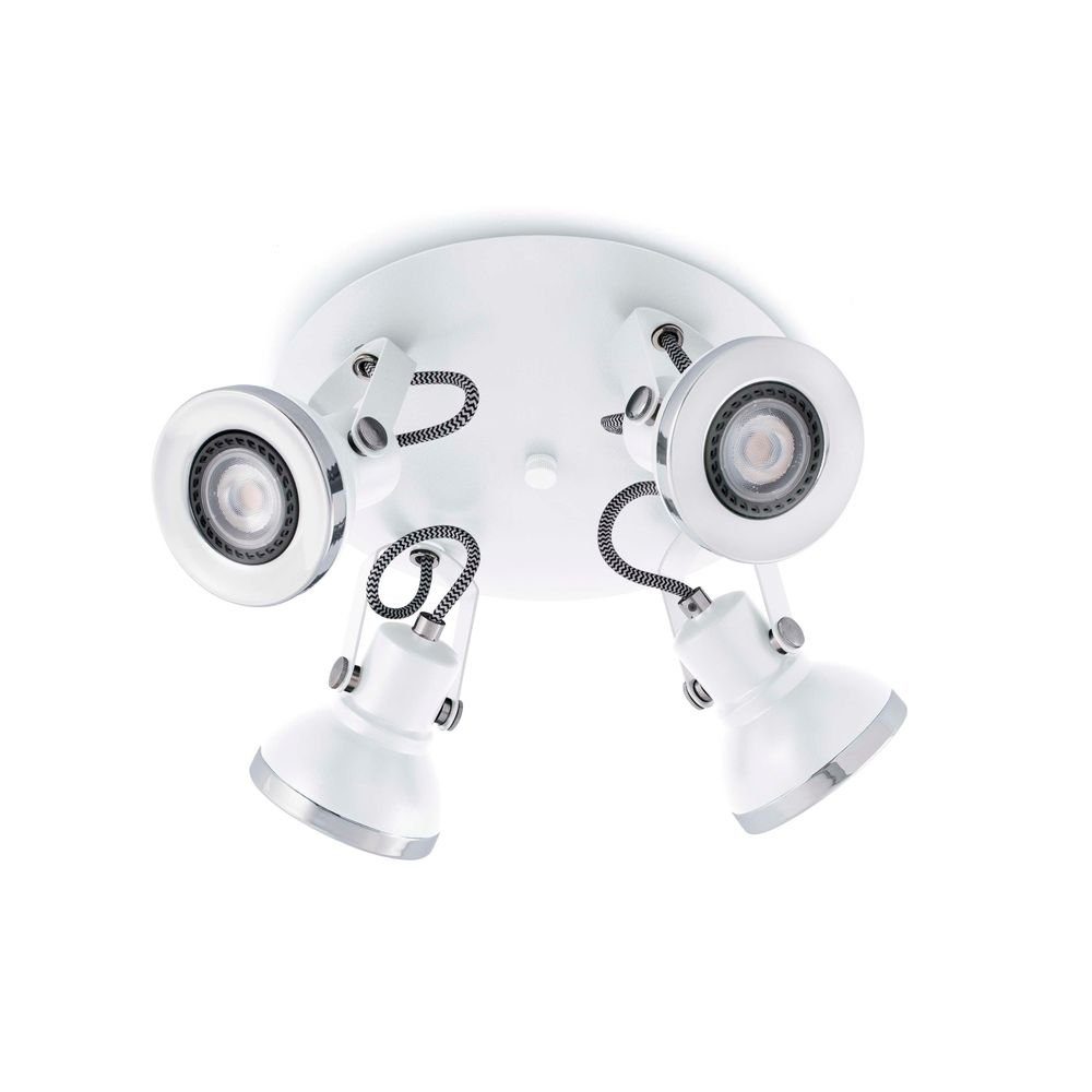 FARO Barcelona LED Deckenstrahler RING-4 4-flammig Weiß Weiß
