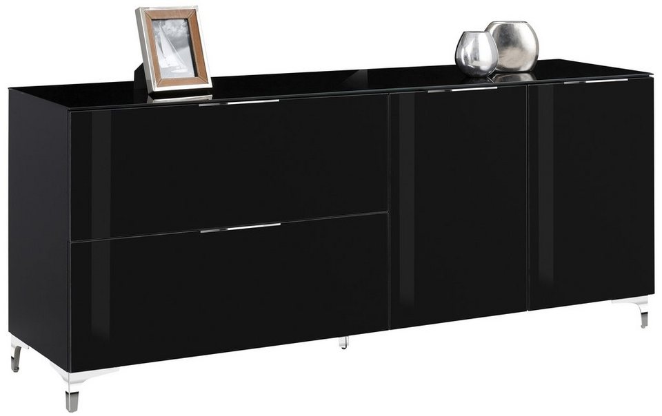 Möbelando Lowboard 20423742 Bxhxt 180x77x46 Cm In Schwarz Matt