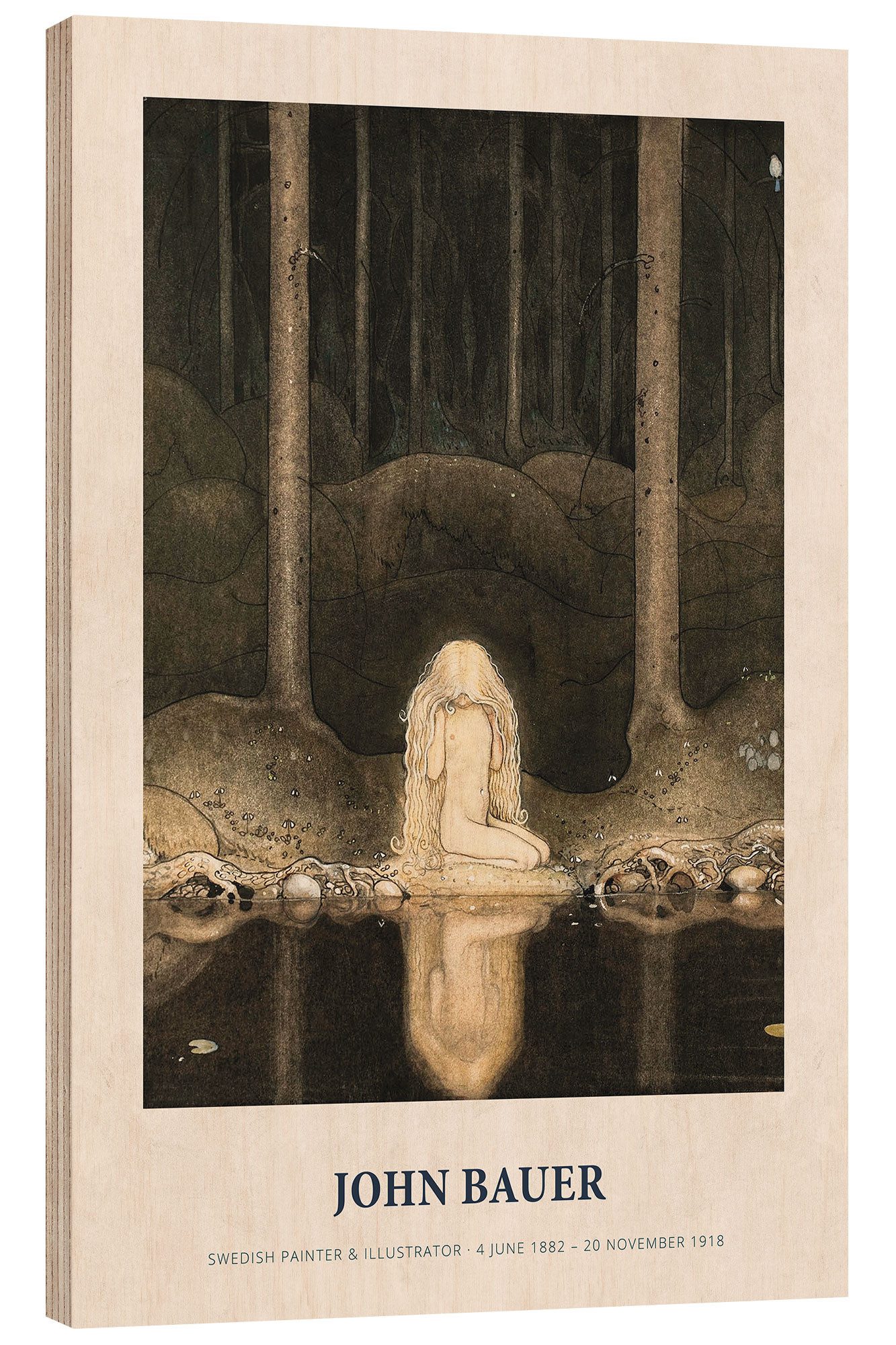 Posterlounge Holzbild John Bauer Princess Tuvstarr Is Still Sitting