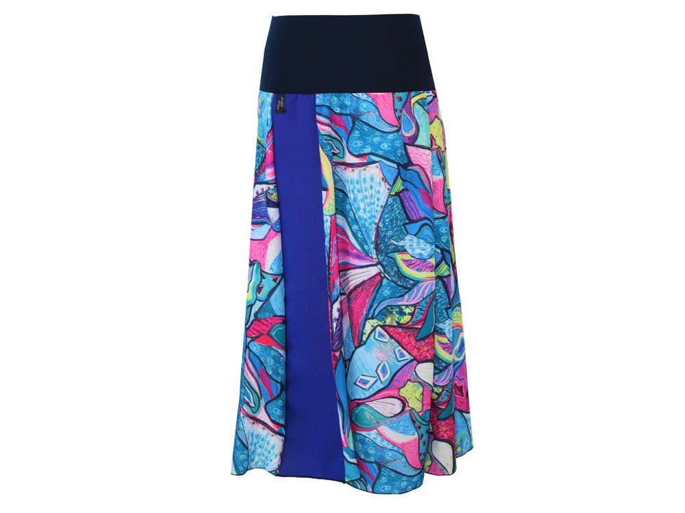 Dunkle Design A Linien Rock Rock A Linie Bunt Gr M 40 Blau Maxi