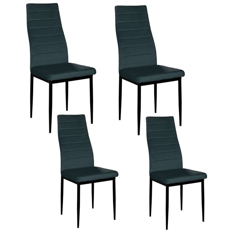 Hti Living Esszimmerstuhl Esszimmerstuhl Samt 4er Set Memphis Blau Set