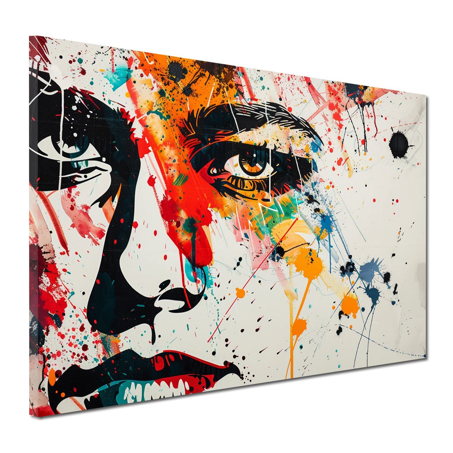 Artedinoi Leinwandbild Abstrakt Gesicht Colour Pop Art Wandbild