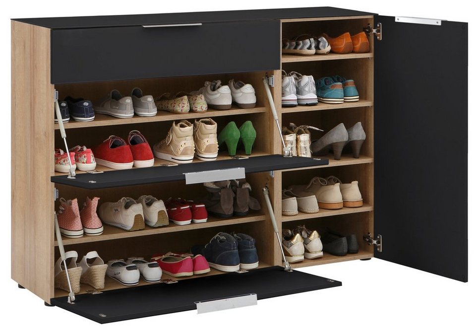 Möbelando Schuhschrank 78357061 In Riviera Eiche Glas Anthrazit Matt