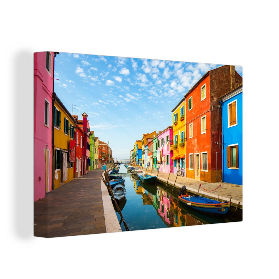 Onemillioncanvasses® Leinwandbild Kanal Durch Die Bunte Insel Burano In