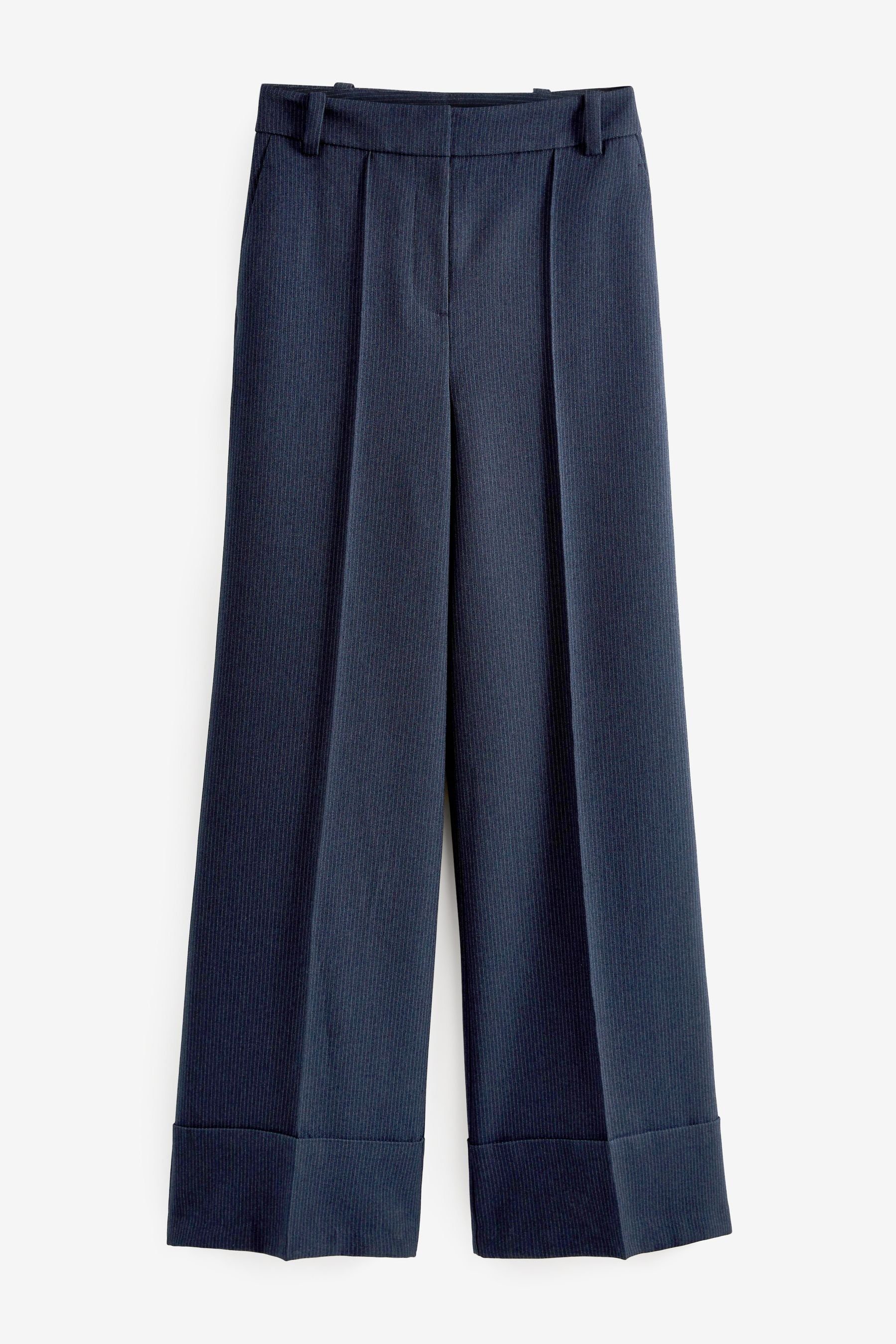 Next Stoffhose Elegante Hose Mit Weitem Beinschnitt Und Umschlag 1 Tlg