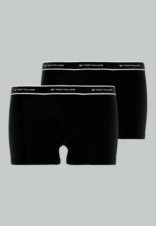 Tom Tailor Boxershorts Tom Tailor Herren Hip Pants Grün Uni 2er Pack 2
