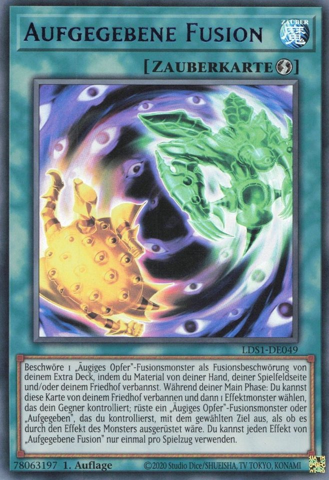 Recollectibles Sammelkarte Yugioh Karte Aufgegebene Fusion V 1 Yu Gi