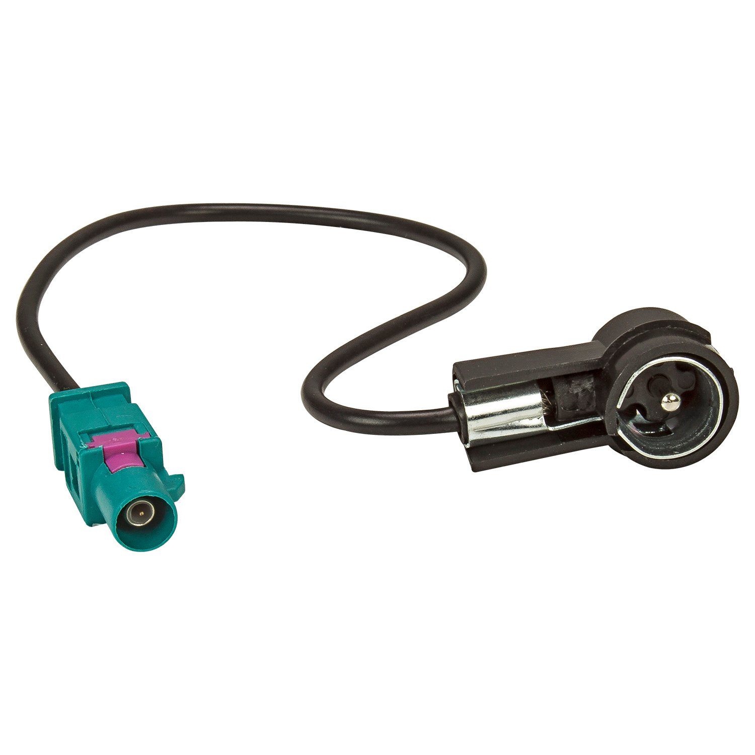 tomzz Audio Fakra (M) Antennenadapter Stecker auf ISO (M) Stecker passt für Audi B KFZ-Adapter