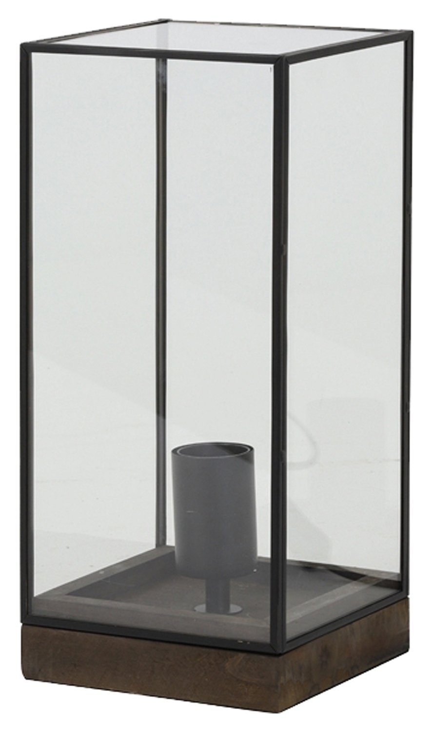 Light And Living Tischleuchte Askjer 1 Flammig Schwarz Metall Glas