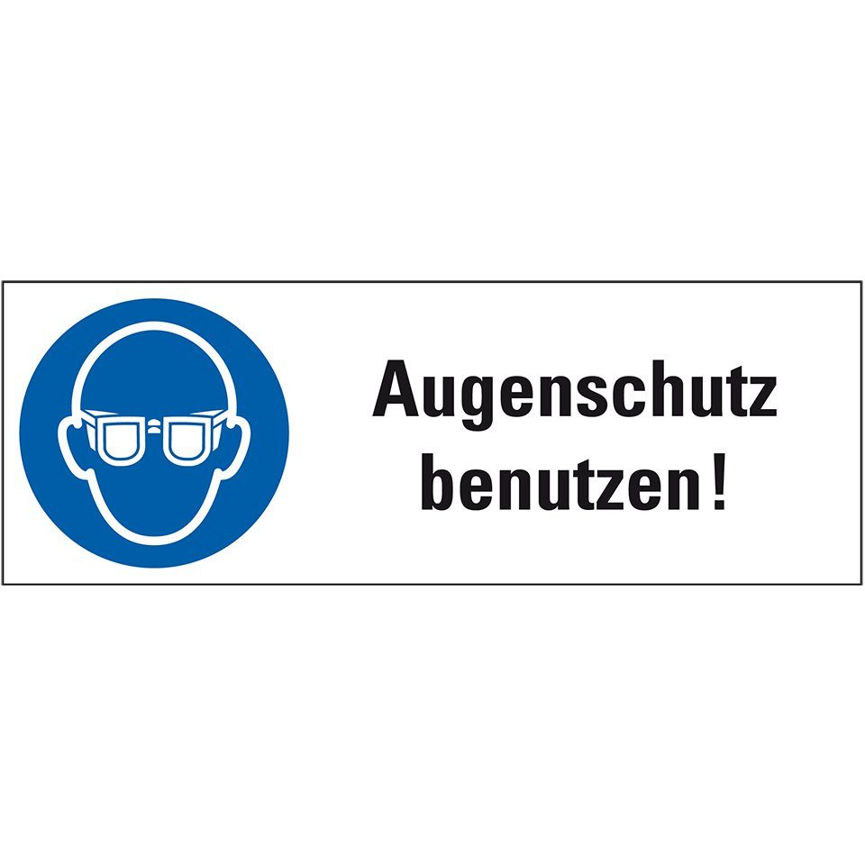 König Werbeanlagen Hinweisschild Augenschutz benutzen, Folie, selbstklebend, 210x74mm