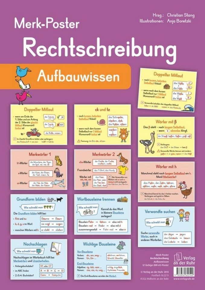 Verlag an der Ruhr Poster Merk-Poster: Rechtschreibung - Aufbauwissen Verlag an der Ruhr Poster Merk-Poster: Rechtschreibung - Aufbauwissen