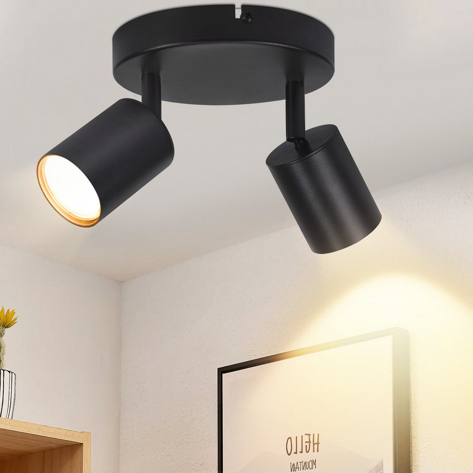 Nettlife Deckenstrahler 2 Flammig Schwarz Gu10 Wohnzimmer Modern