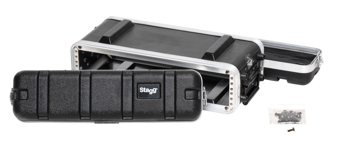 Stagg Topcase ABS-2US Flaches ABS Case für 2 HE Rack