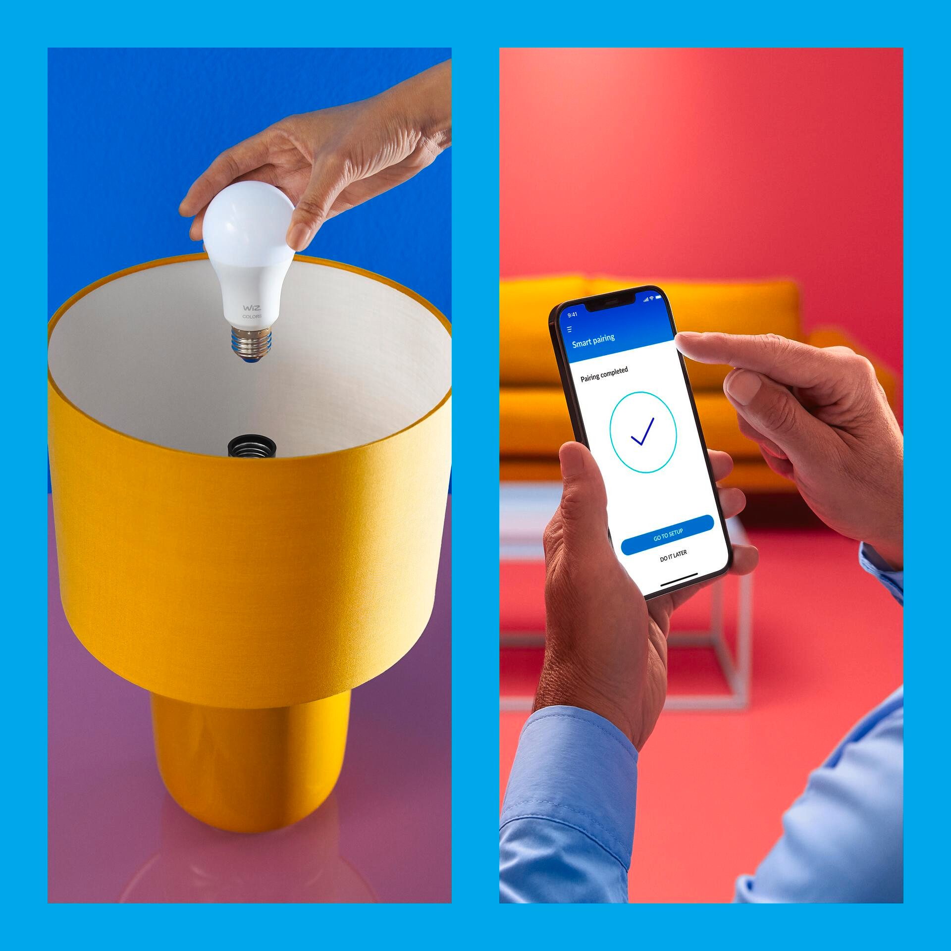 WiZ LED-Leuchtmittel White & Color 60W E27 Standardform dimmbar, E27