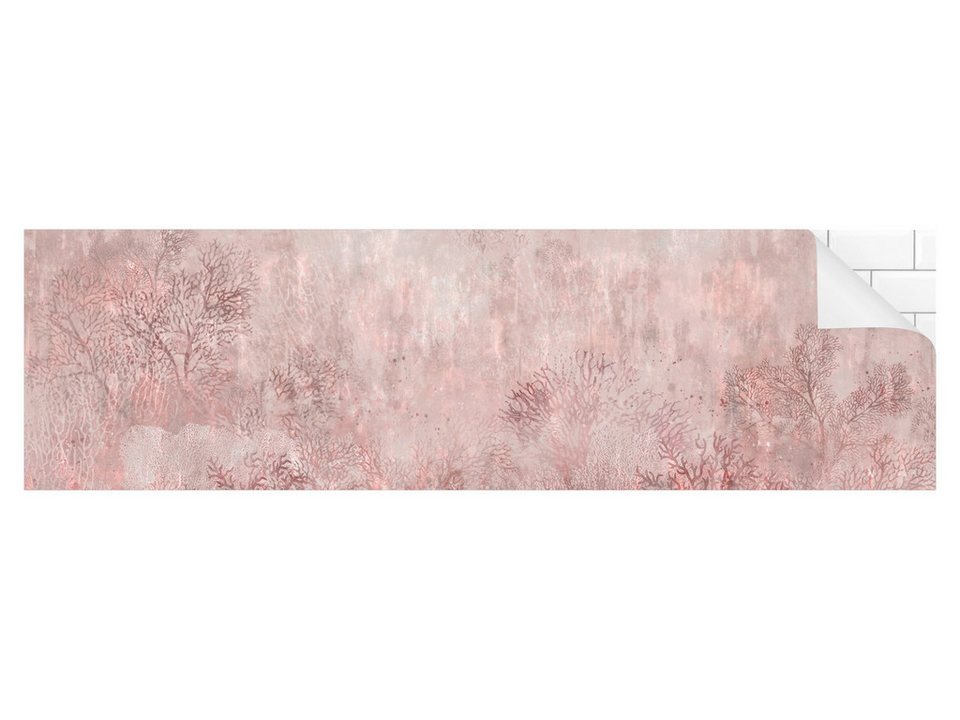 Bilderdepot24 Küchenrückwand Rosa Dekor Kunst Vintage Rosa