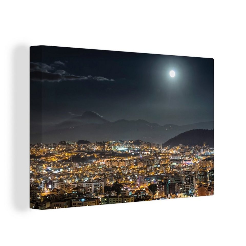 Onemillioncanvasses® Leinwandbild Vollmond Beleuchtet Den Vulkan