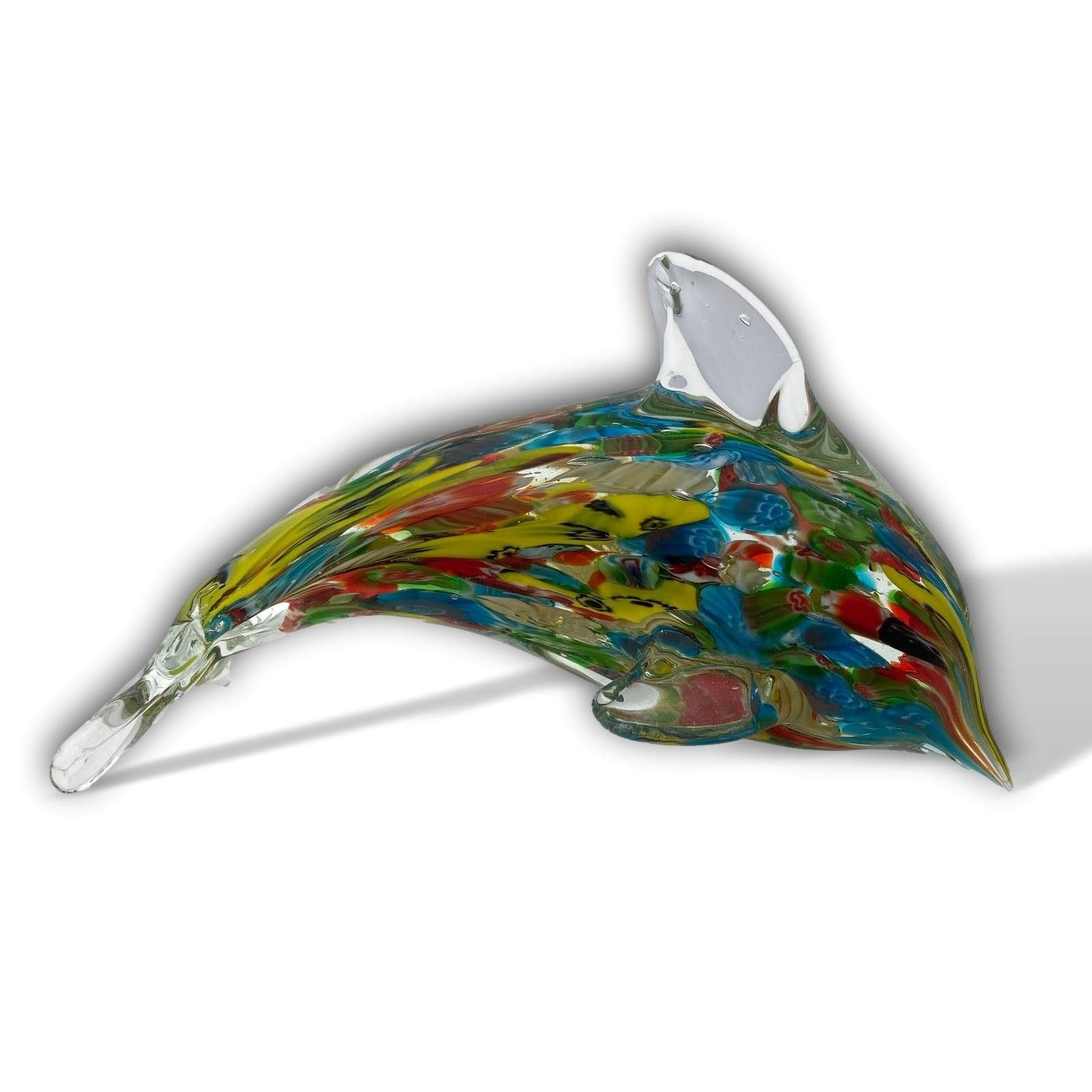 Aubaho Dekofigur Glasfigur Figur Delfin Fisch Delphin Glas Murano Antik