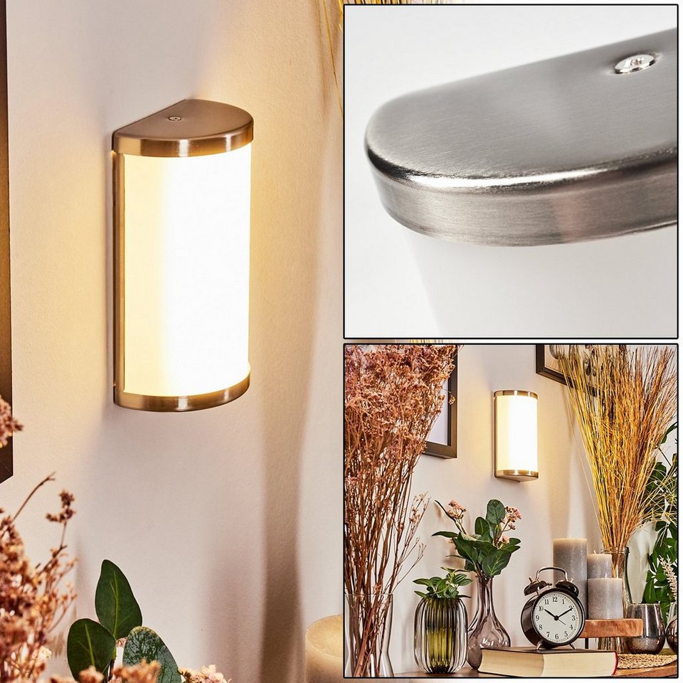 Hofstein Wandleuchte Moderne Wandlampe Aus Metallkunststofff In Nickel