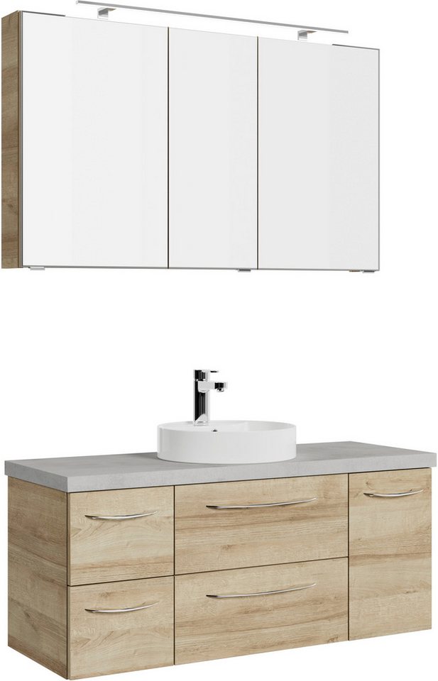 Saphir Badmöbel Set Serie 4035 2 Teilig Keramik Aufsatzbecken Mit Led